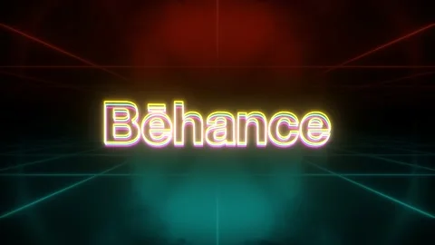 Behance logo animation retro background | Stock Video | Pond5