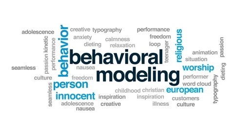 Behavioral modeling animated word cloud.... | Stock Video | Pond5