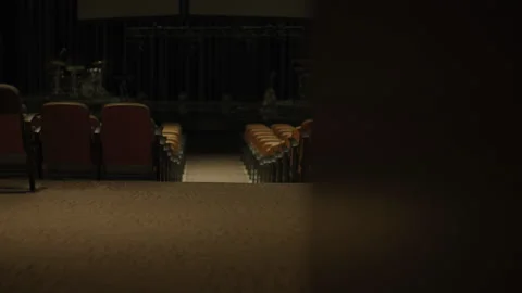 From Behind Blurred Wall Empty Concert H... | Stock Video | Pond5