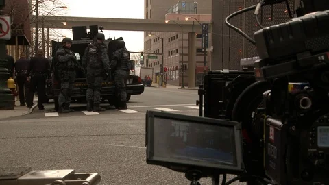 Behind (BTS) the scenes on a movie set i... | Stock Video | Pond5