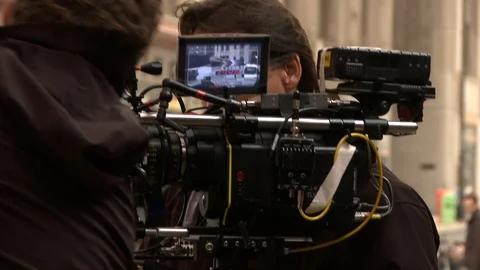 Behind (BTS) the scenes on a movie set i... | Stock Video | Pond5