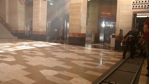 Behind (BTS) the scenes on a movie set i... | Stock Video | Pond5