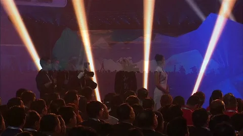 Beijing unveils official emblems for the... | Stock Video | Pond5