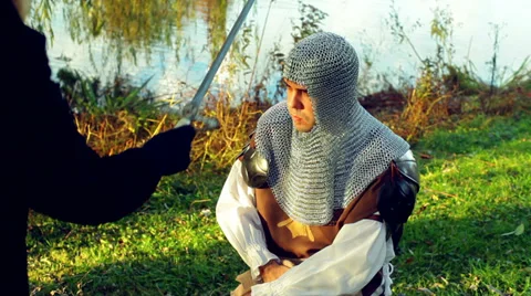 being knighted knight sir sword | Stock Video | Pond5