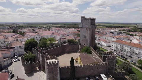 Beja Castle: Aerial View of Majestic Tow... | Stock Video | Pond5