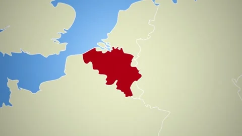 Belgium on map animation Europe world ge... | Stock Video | Pond5