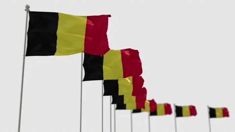 Belgium Row Of Flags Animation Include A... | Stock Video | Pond5