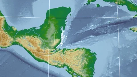 Belize and Globe. Bumps shaded. 1280x720... | Stock Video | Pond5