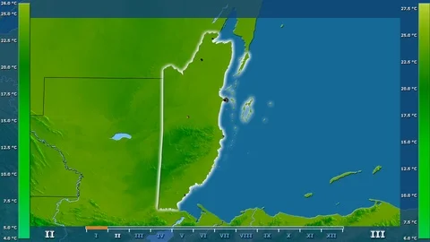 Belize - average temperature, borders an... | Stock Video | Pond5