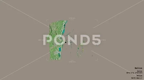 Belize - Belize. Bounding box. Satellite Illustration #137061276