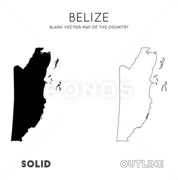 Belize map. Blank vector map of the Country. Borders of Belize for your ...