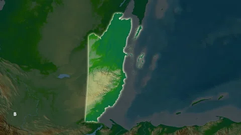 Belize map - solid. Glow. Physical. Labe... | Stock Video | Pond5