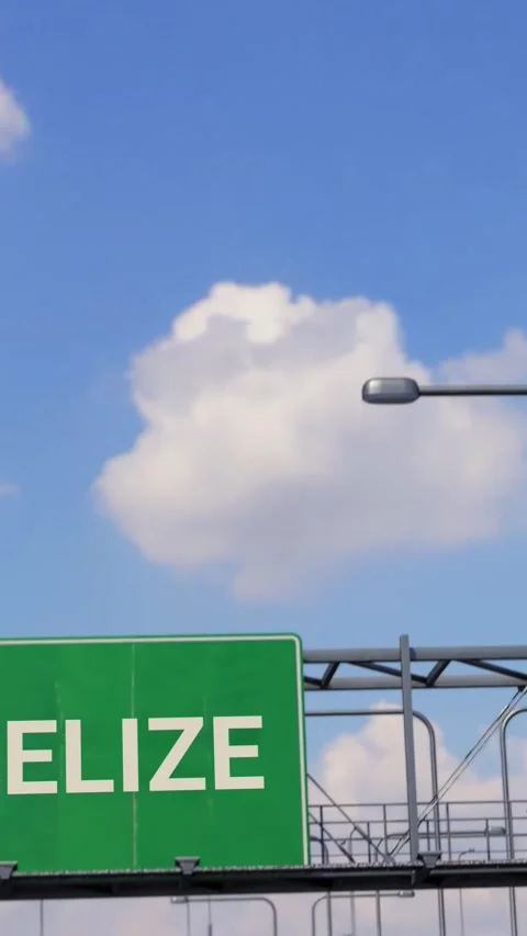 BELIZE Road sign on Highway Vertical Vid... | Stock Video | Pond5