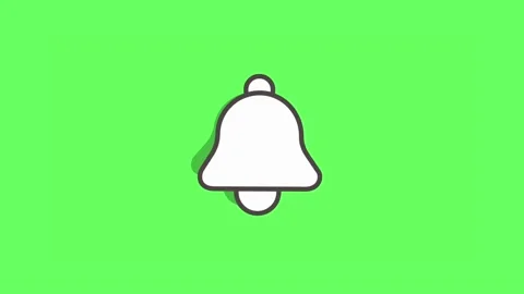 Bell icon on green screen background. | Stock Video | Pond5