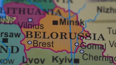 Belorussia Map With Red Push Pin Pointin... | Stock Video | Pond5