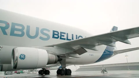 Beluga Airbus cargo plane | Stock Video | Pond5