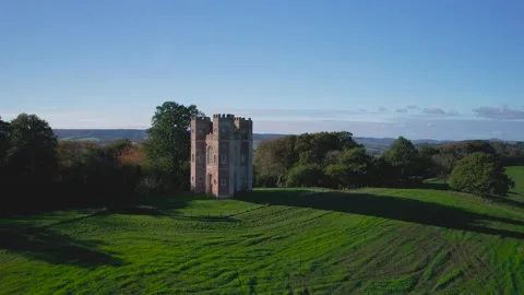 The Belvedere Tower over Powderham Park ... | Stock Video | Pond5