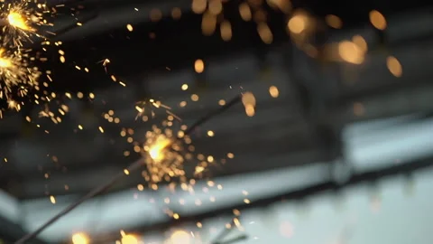 Bengal lights. Fireworks sparkling peopl... | Stock Video | Pond5