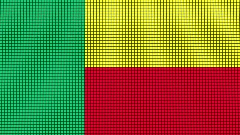 Benin Flag animated in pixel grid style ... | Stock Video | Pond5