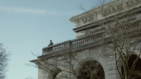 Benito Mussolini standing on balcony, Wo... | Stock Video | Pond5