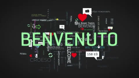 Benvenuto italian version of welcome phr... | Stock Video | Pond5