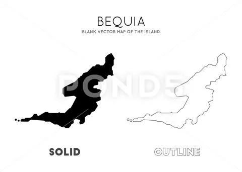 Bequia map. Blank vector map of the Island. Borders of Bequia for your ...