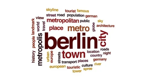 Berlin animated word cloud, text design ... | Stock Video | Pond5