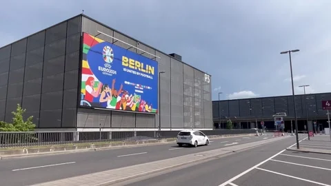Berlin: Car park at BER Airport with Eur... | Stock Video | Pond5