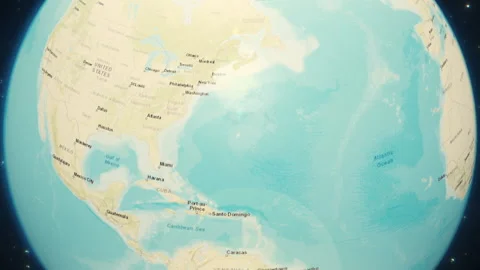 Bermuda Map On Earth Globe - Flat Style | Stock Video | Pond5