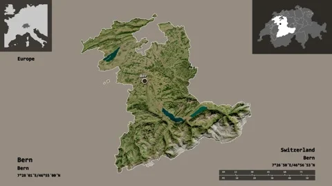 Bern location. Switzerland. Satellite ma... | Stock Video | Pond5