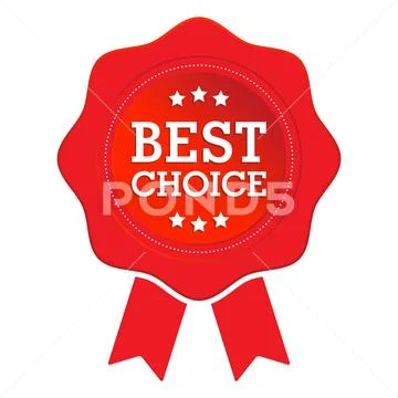 Best choice red badge with ribbon isolated on transparent background ...