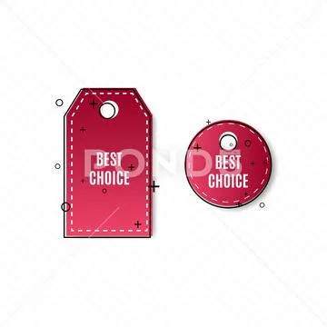 Best choice tags, vector red labels isolated on transparent background ...