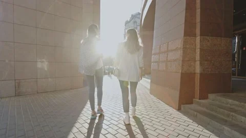 Best friends. Back view of the two best ... | Stock Video | Pond5