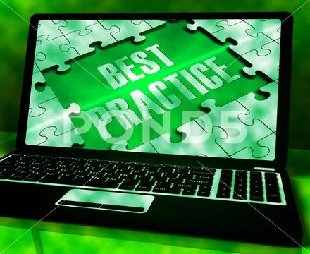 Best Practice On Laptop Showing Practices 3d Rendering: Royalty Free ...