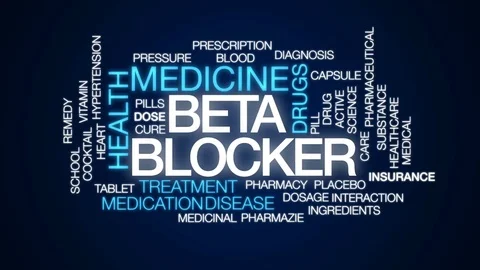 Beta blocker animated word cloud, text d... | Stock Video | Pond5