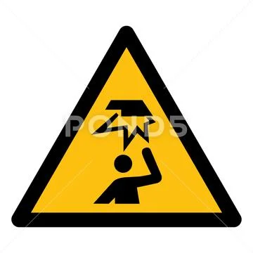 Beware Overhead Obstacles Symbol Isolate On White Background,Vector ...