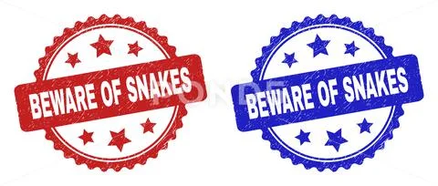 BEWARE OF SNAKES Rosette Watermarks Using Distress Texture Illustration ...