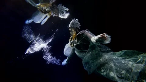 bewitched woman floating underwater, tou... | Stock Video | Pond5