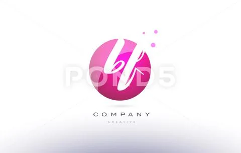 Bf b f sphere pink 3d hand written alphabet letter logo: Graphic #73029969