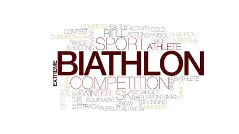 Biathlon animated word cloud, text desig... | Stock Video | Pond5