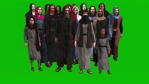 Biblical Crowd Green Screen Animation | Stock Video | Pond5