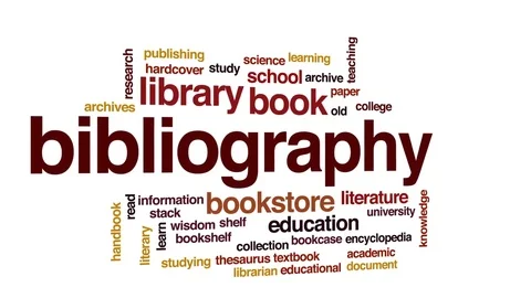 Bibliography animated word cloud, text d... | Stock Video | Pond5