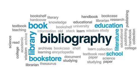 Bibliography animated word cloud, text d... | Stock Video | Pond5