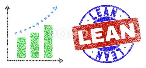 Bicolor Grunge Lean Stamp And Geometric Mosaic Growing Chart Icon ...