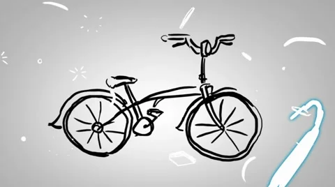 Bicycle - Animation - outline - White Ba... | Stock Video | Pond5
