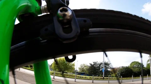 Bicycle Ride Trough City Tire Side View | Stock Video | Pond5