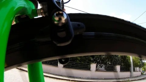 Bicycle Ride Trough City Tire Side View | Stock Video | Pond5