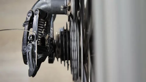 Bicycle transmission system. Rotating ch... | Stock Video | Pond5