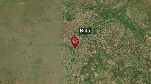 Bida City Map Zoom (Nigeria) from Space ... | Stock Video | Pond5