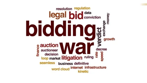 Bidding war animated word cloud. Kinetic... | Stock Video | Pond5